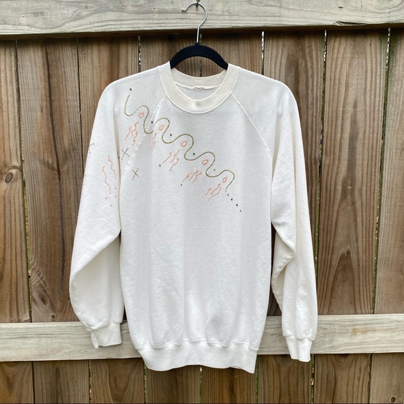 Vintage | Tops | Vintage Funky Artwork Sweatshirt | Poshmark